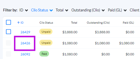 How do I manage payments for Clio invoices?