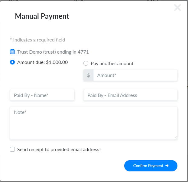 How do I record a Manual Payment?